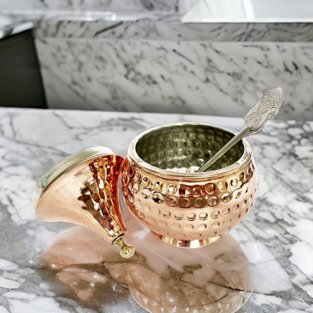 Hand Forged Copper Spoon Dome Spice Rack, Container Pot, Handmade ...
