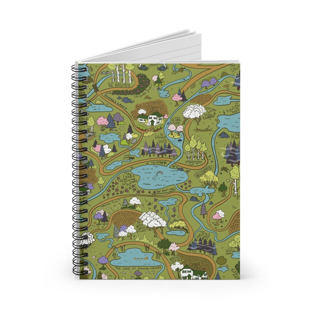 Anne of Green Gables Map Design Spiral Notebook, Avonlea Map, Prince ...