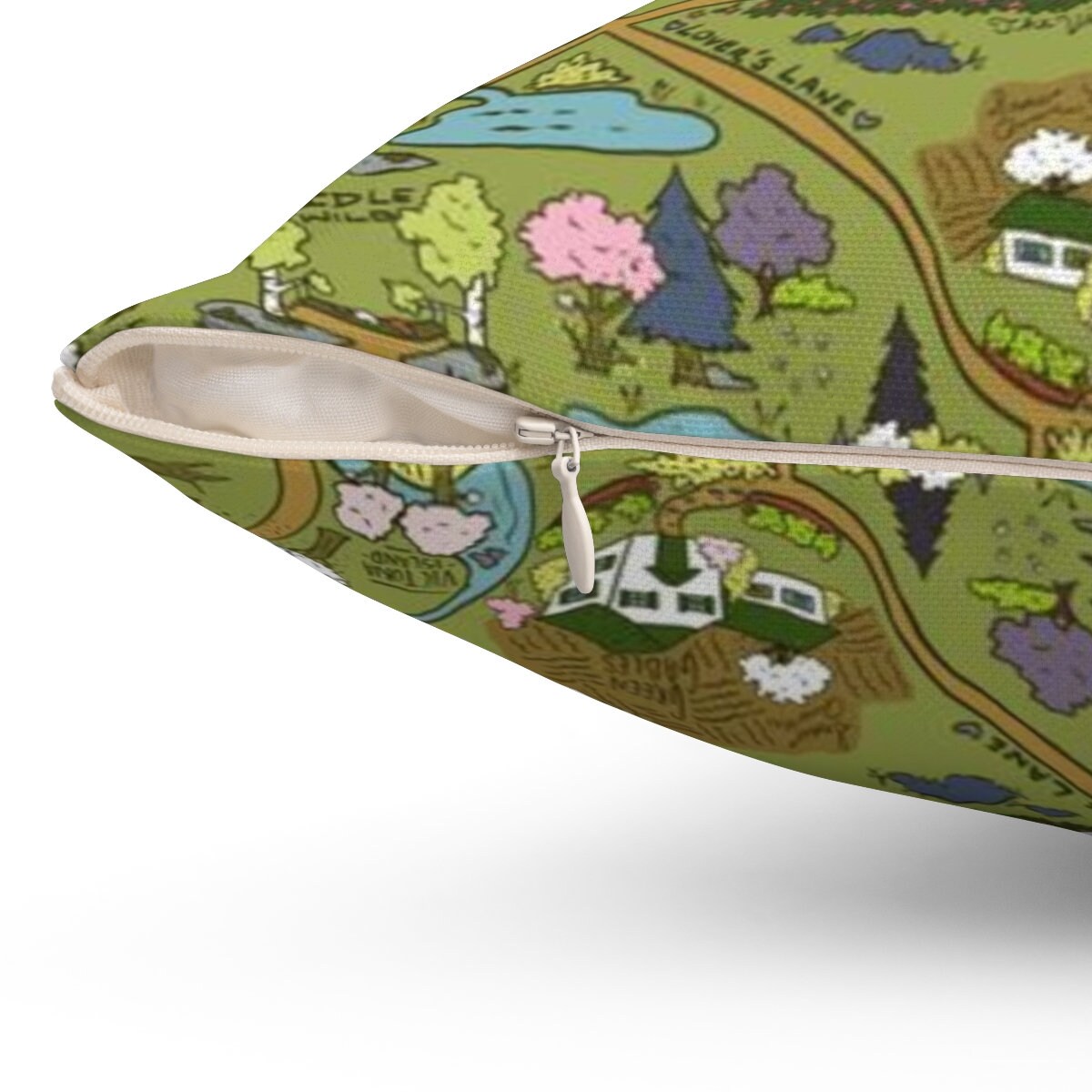 Anne of Green Gables Avonlea Map Pattern Spun Polyester Square Pillow ...