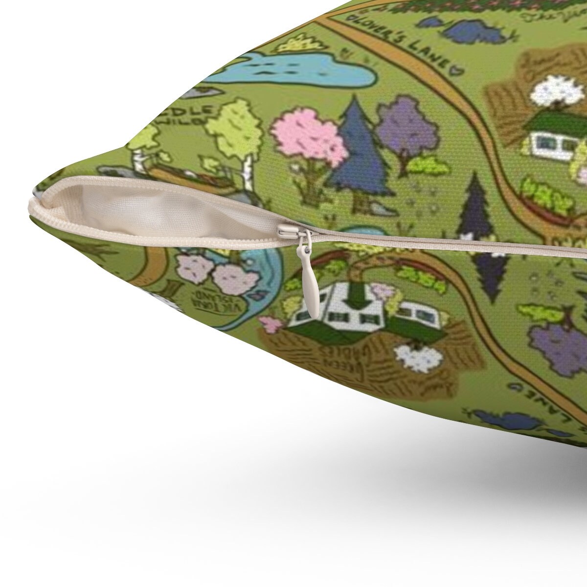 Anne of Green Gables Avonlea Map Pattern Spun Polyester Square Pillow ...