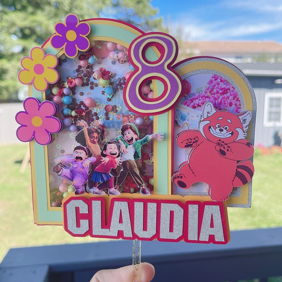 Turning Red Cake Topper With Light, Custom Name & Number - Etsy