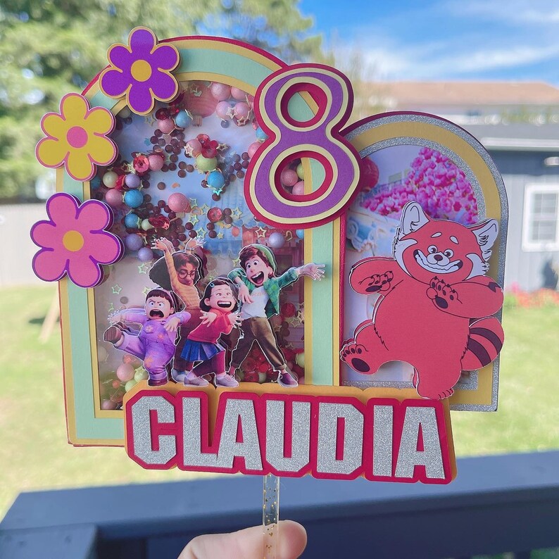 Turning Red Cake Topper Shaker W Ligth/ Topper Para Pastel Tornando ...