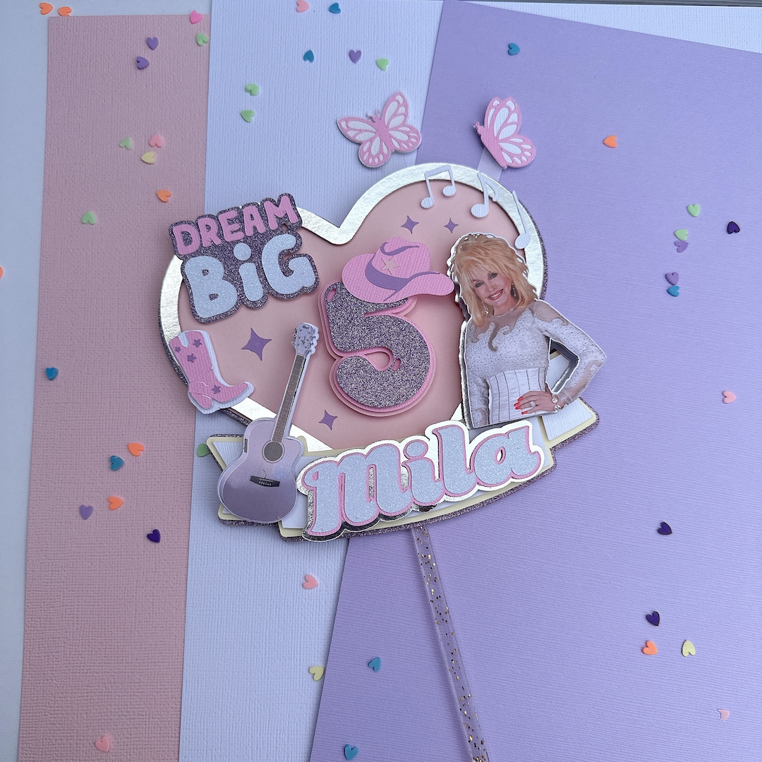 Cowgirl Dolly Parton Birthday Cake Topper, Custom Party Decor - Etsy