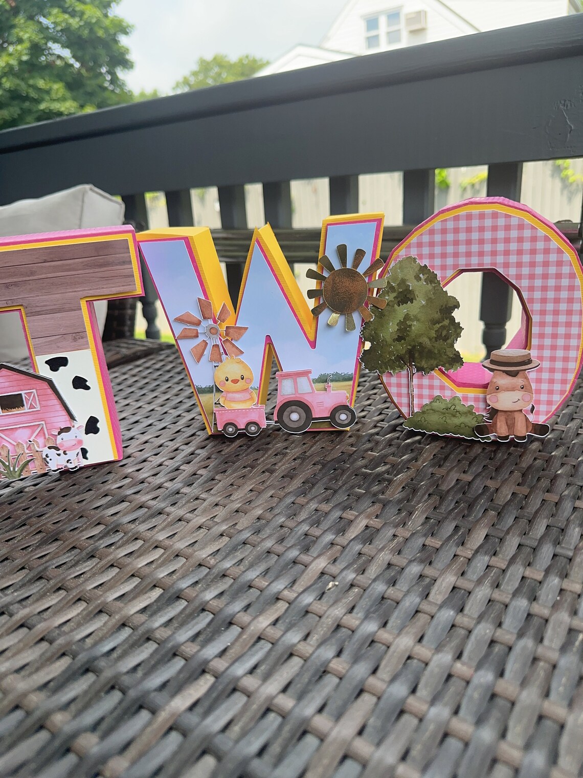 Farm Animals 3D Letter ONE - First Birthday Party Decoration - Etsy
