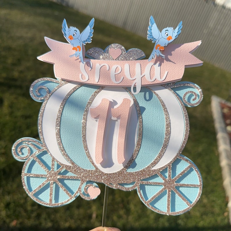 Personalizable Princess Carriage Cake Topper, Girl's Birthday Party - Etsy