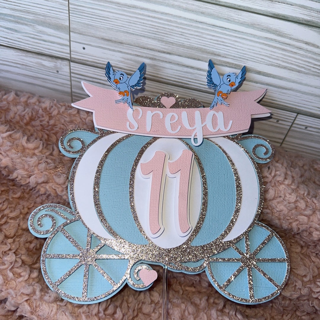 Personalizable Princess Carriage Cake Topper, Girl's Birthday Party - Etsy