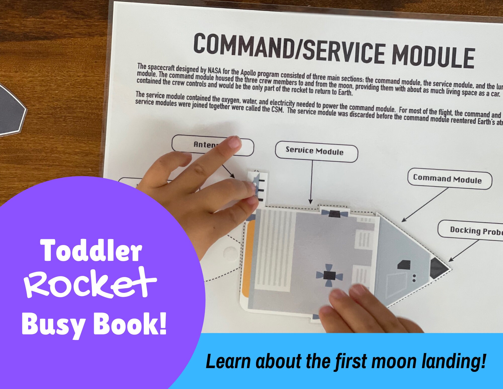 Apollo 11 Toddler Busy Book, Space Learning Printable (digital Download ...
