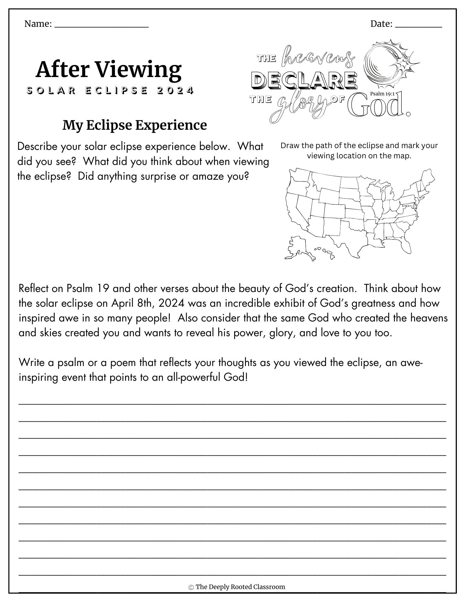 Solar Eclipse: Christian Education Activities - Etsy