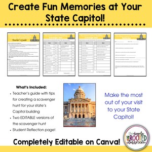My State Capitol Scavenger Hunt - Etsy