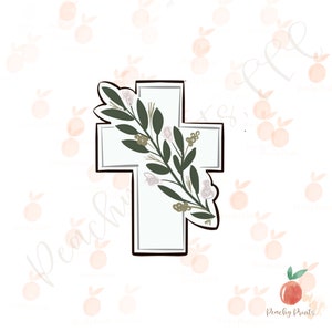 Cross Greenery Cookie Cutter - Etsy