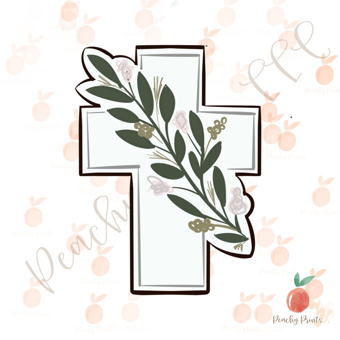 Cross Greenery Cookie Cutter - Etsy