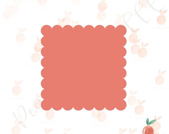 Scalloped Square Cookie Cutter, Outline Only - Etsy