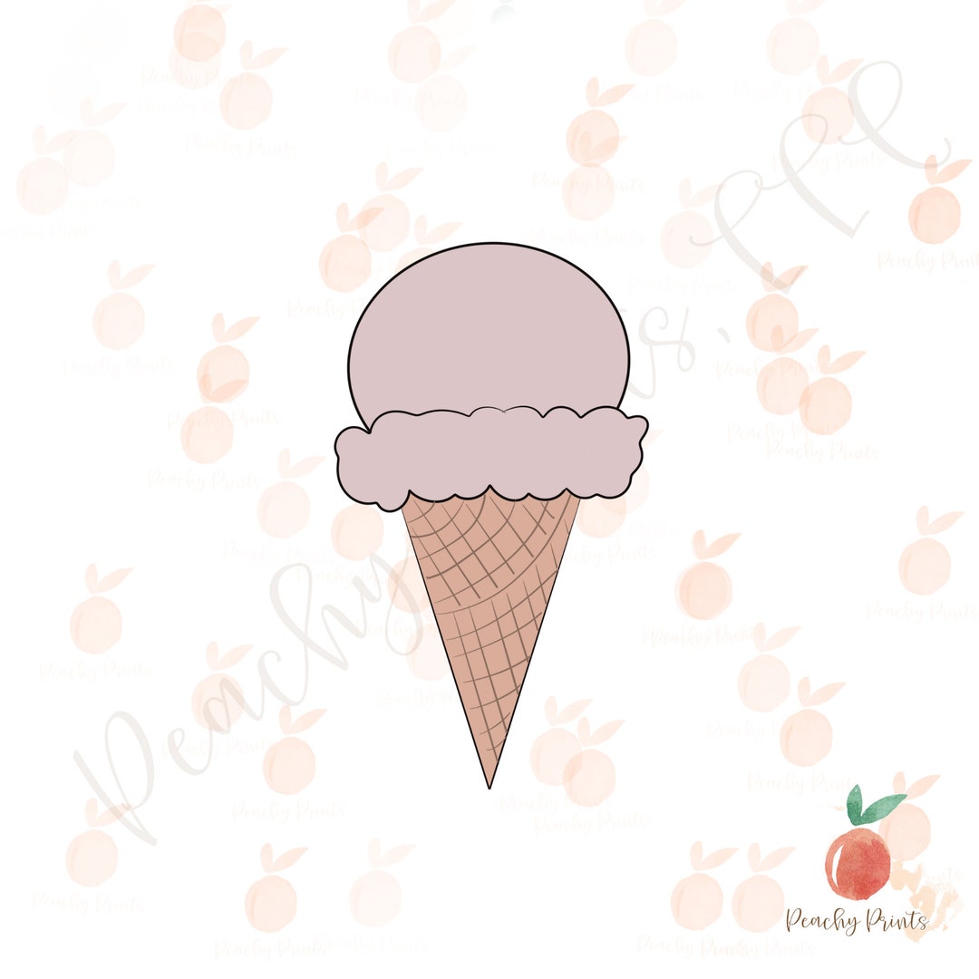 Skinny Sugar Cone Ice Cream Cookie Cutter - Etsy