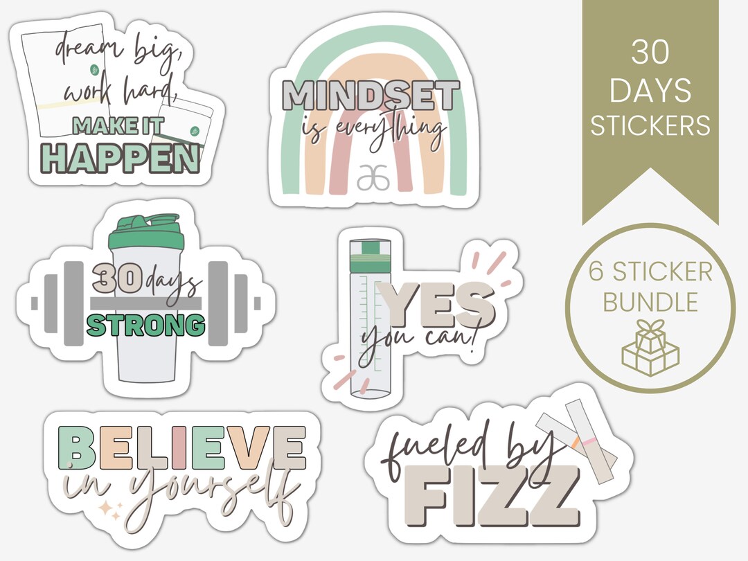 30 DAYS STICKER Bundle Arbonne Inspired 6 Stickers 30 Days Motivation ...