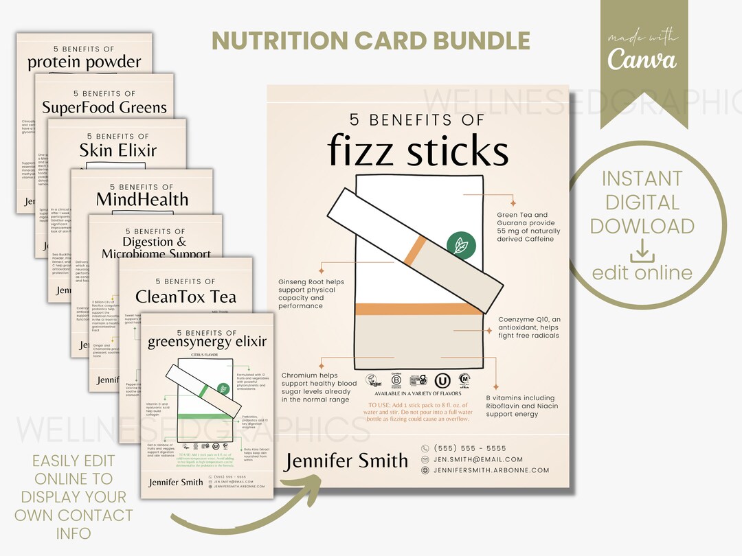 NUTRITION SAMPLE CARD Bundle | Arbonne Inspired | Sample Cards | 30-day ...