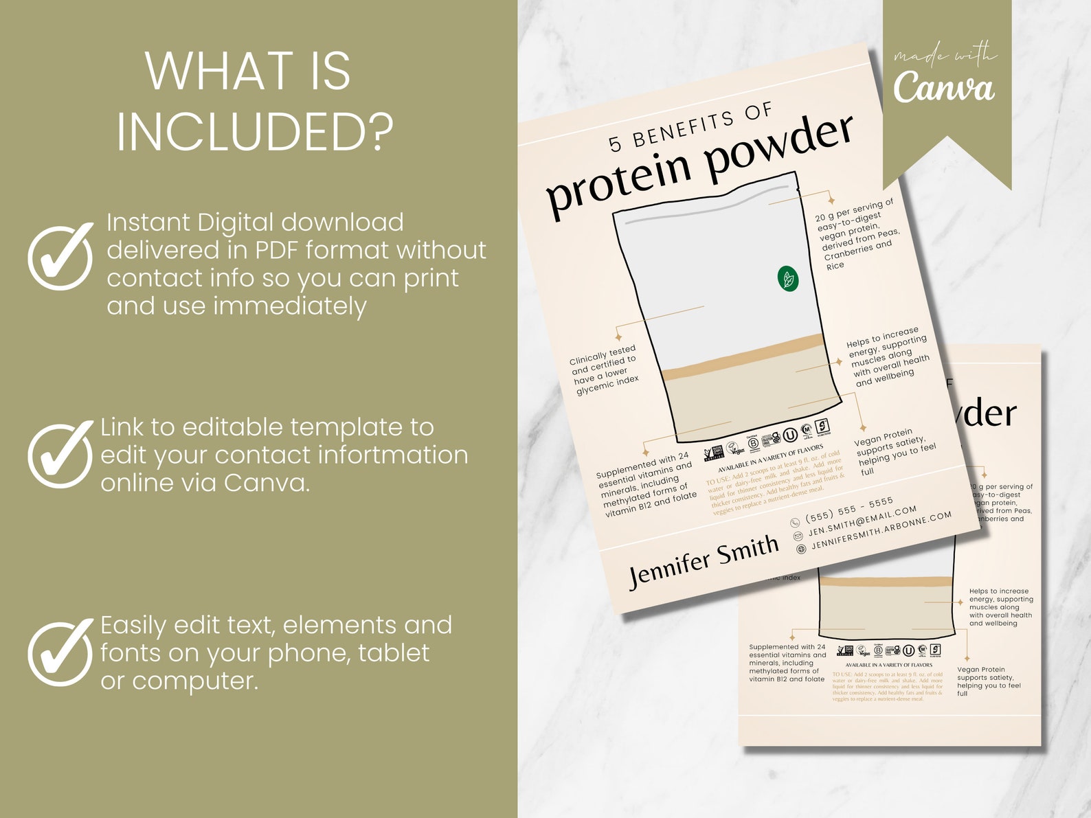 PROTEIN SAMPLE CARD | Arbonne Inspired | Sample Cards | 30-day ...