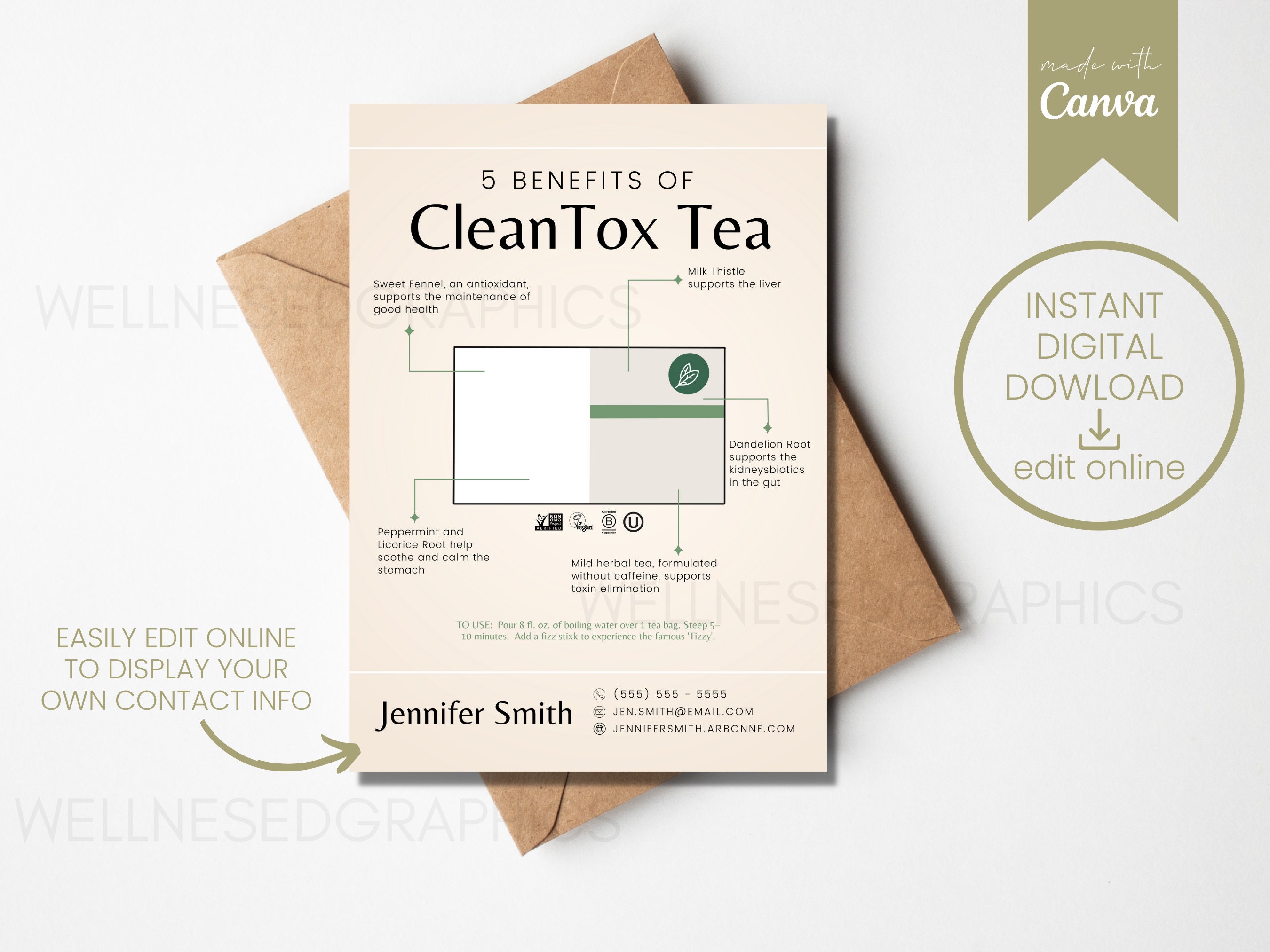 CLEANTOX TEA SAMPLE Card | Arbonne Inspired | Sample Cards | 30-day ...