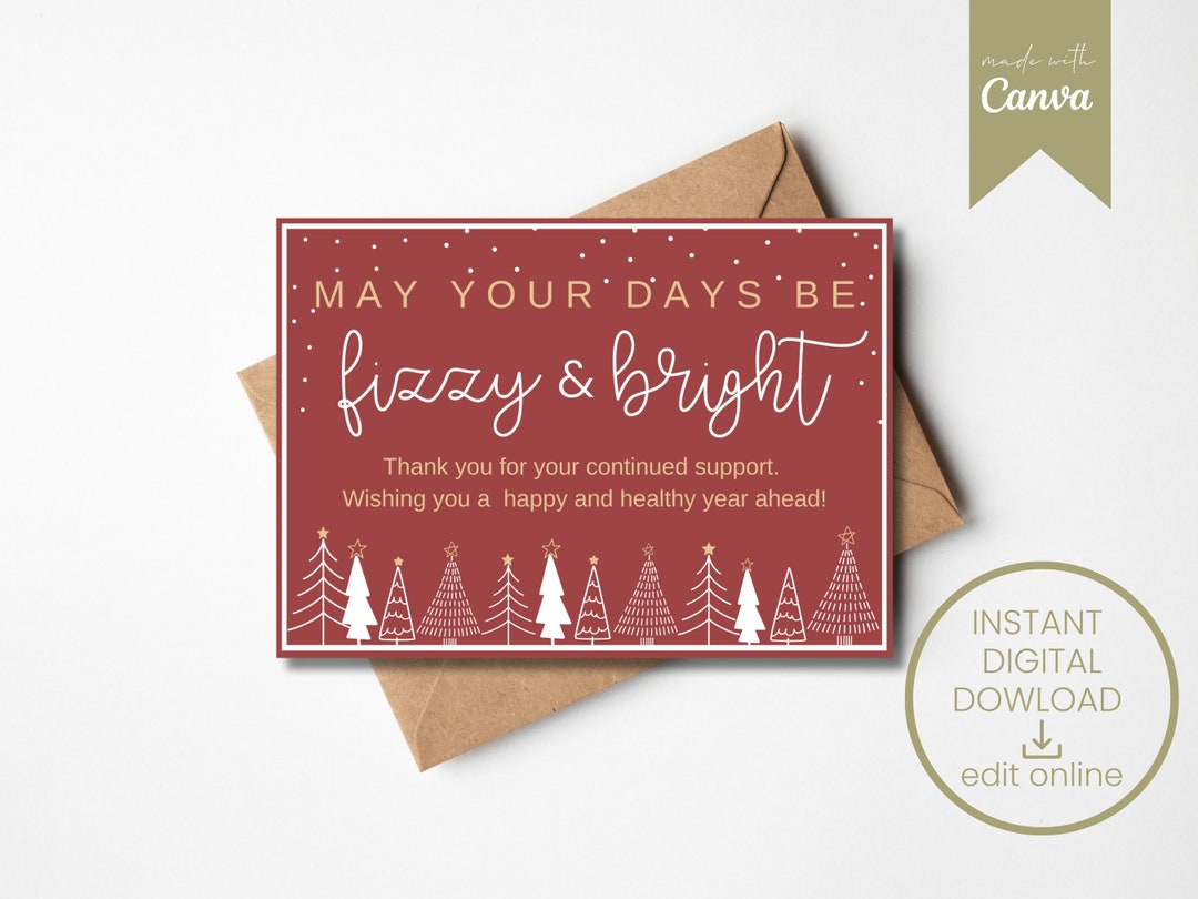 FIZZ HOLIDAY CARD | Fizzy & Bright | Arbonne Inspired | Client Cards ...