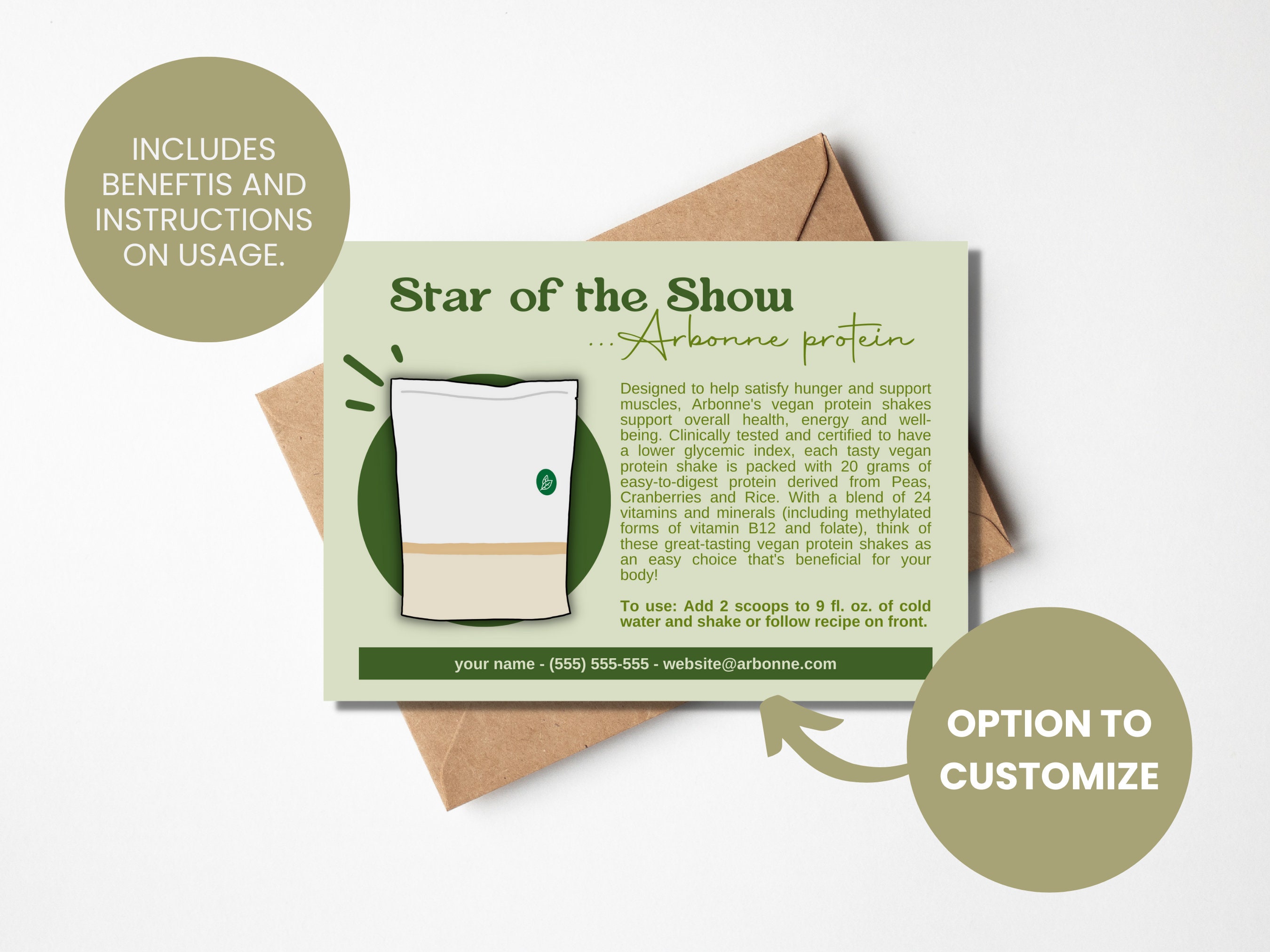 SHAMROCK SHAKE PROTEIN Sample Card | Arbonne Inspired | Boho | 5x7 ...