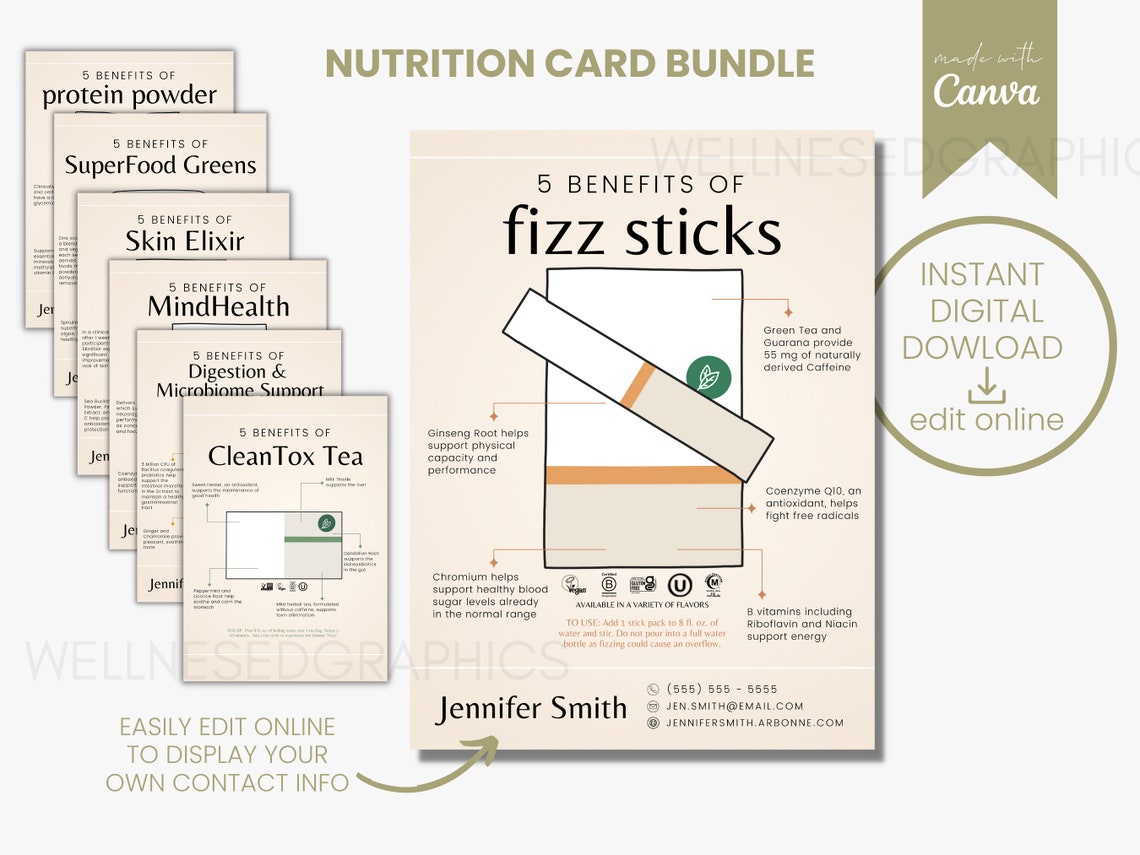 NUTRITION SAMPLE CARD Bundle Arbonne Inspired Sample Cards - Etsy
