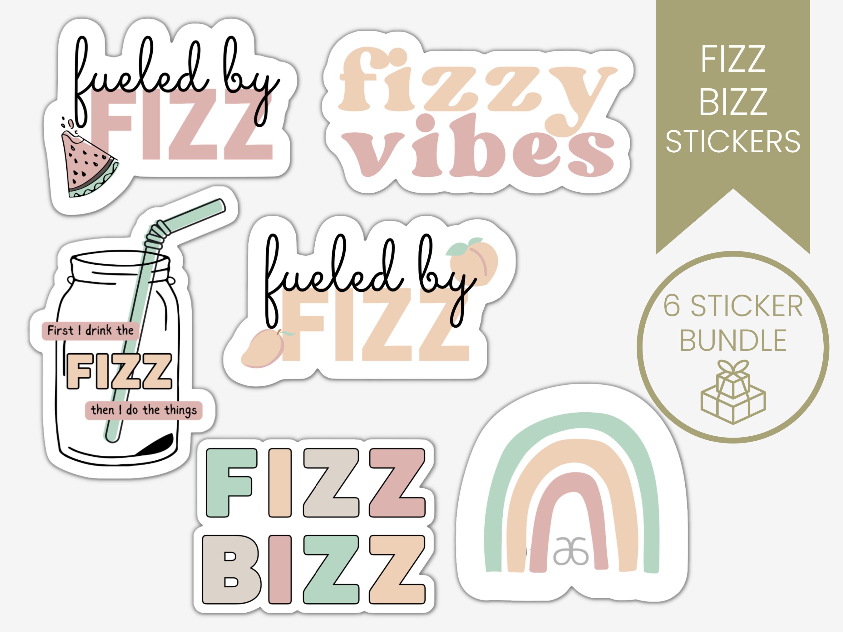 FIZZ STICKER BUNDLE Arbonne Inspired 6 Sticker Bundle Mango - Etsy