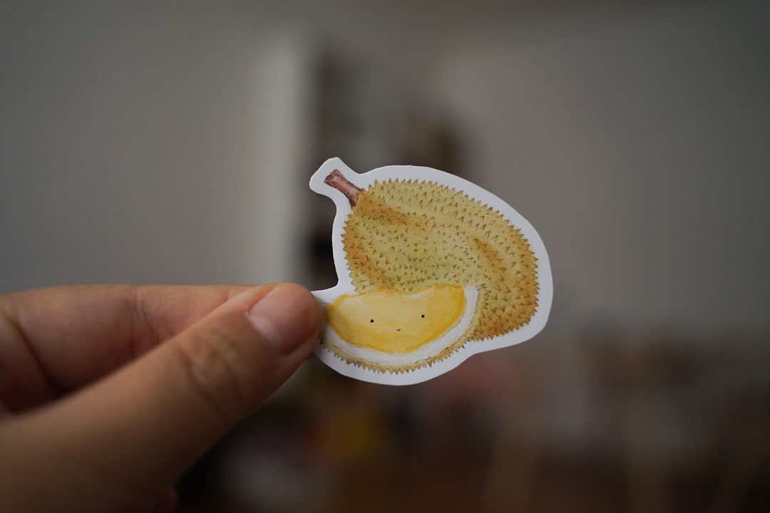 Handmade Durian Stink Fruit Sticker Vinyl Vietnamese Sticker, Asian ...