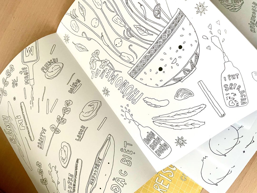 Vietnamese Coloring Zine Vietnamese Coloring Zine Coloring Book Leaflet ...