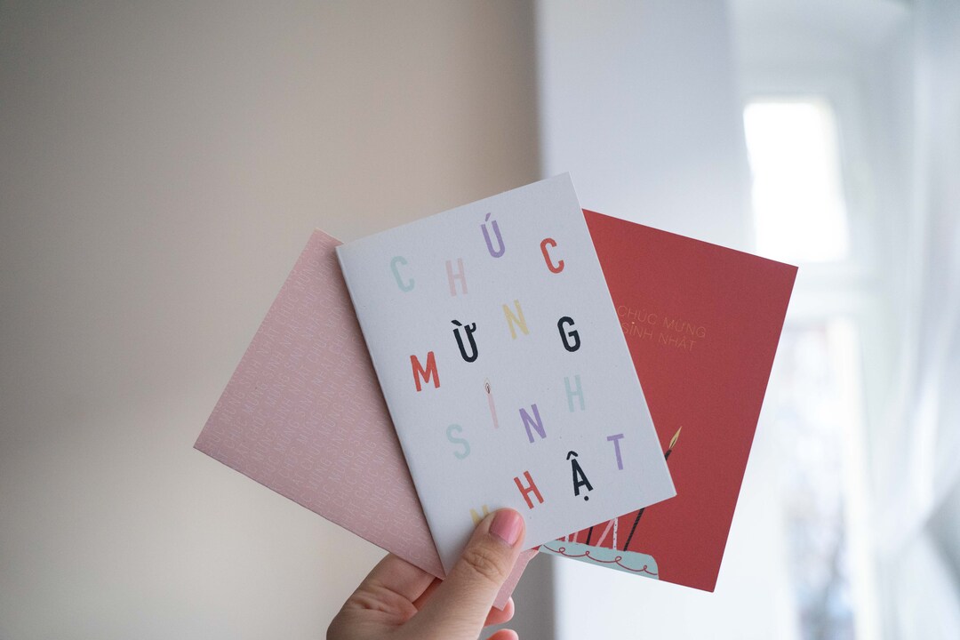 3x Vietnamese Birthday Cards | Sets | Birthday Card 100% Recycled Paper ...