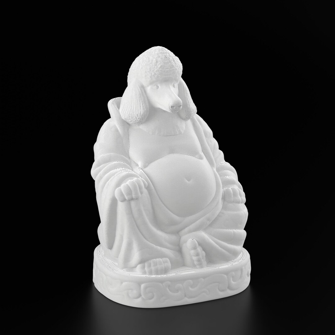 Poodle Buddha Figurine, Multiple Colors, Curly Meditation Statue ...
