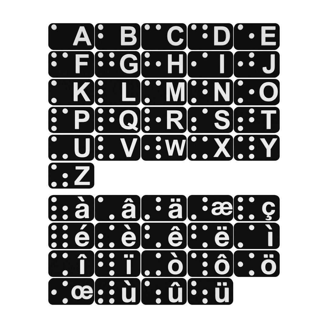 French Braille Alphabet Tiles, Educational Learning Toy, Tactile ...