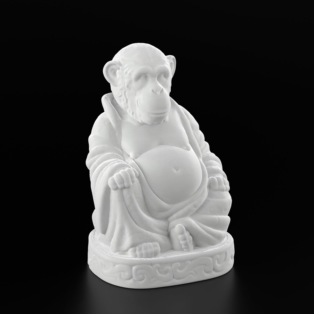 Monkey Buddha Figurine, Multiple Colors, Playful Climber Decor, Unique ...