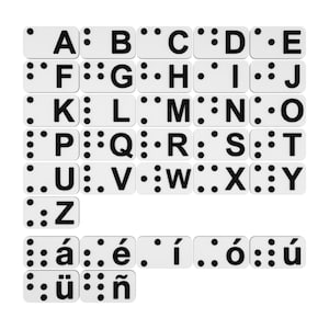 Spanish Braille Alphabet Tiles, Learning Aid for Visually Impaired ...