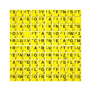 Braille Scrabble, English Braille Alphabet Tiles, 100 Braille Scrabble ...