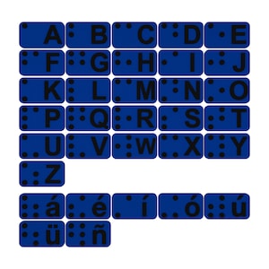Spanish Braille Alphabet Tiles, Learning Aid for Visually Impaired ...