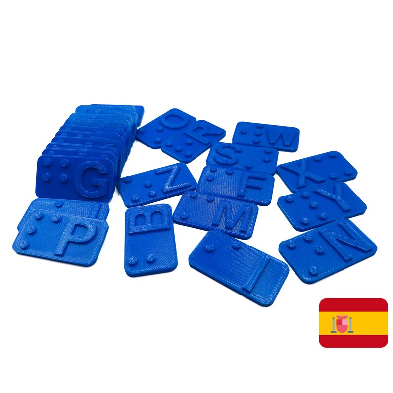 Spanish Braille Alphabet Tiles Learning Aid for Visually - Etsy