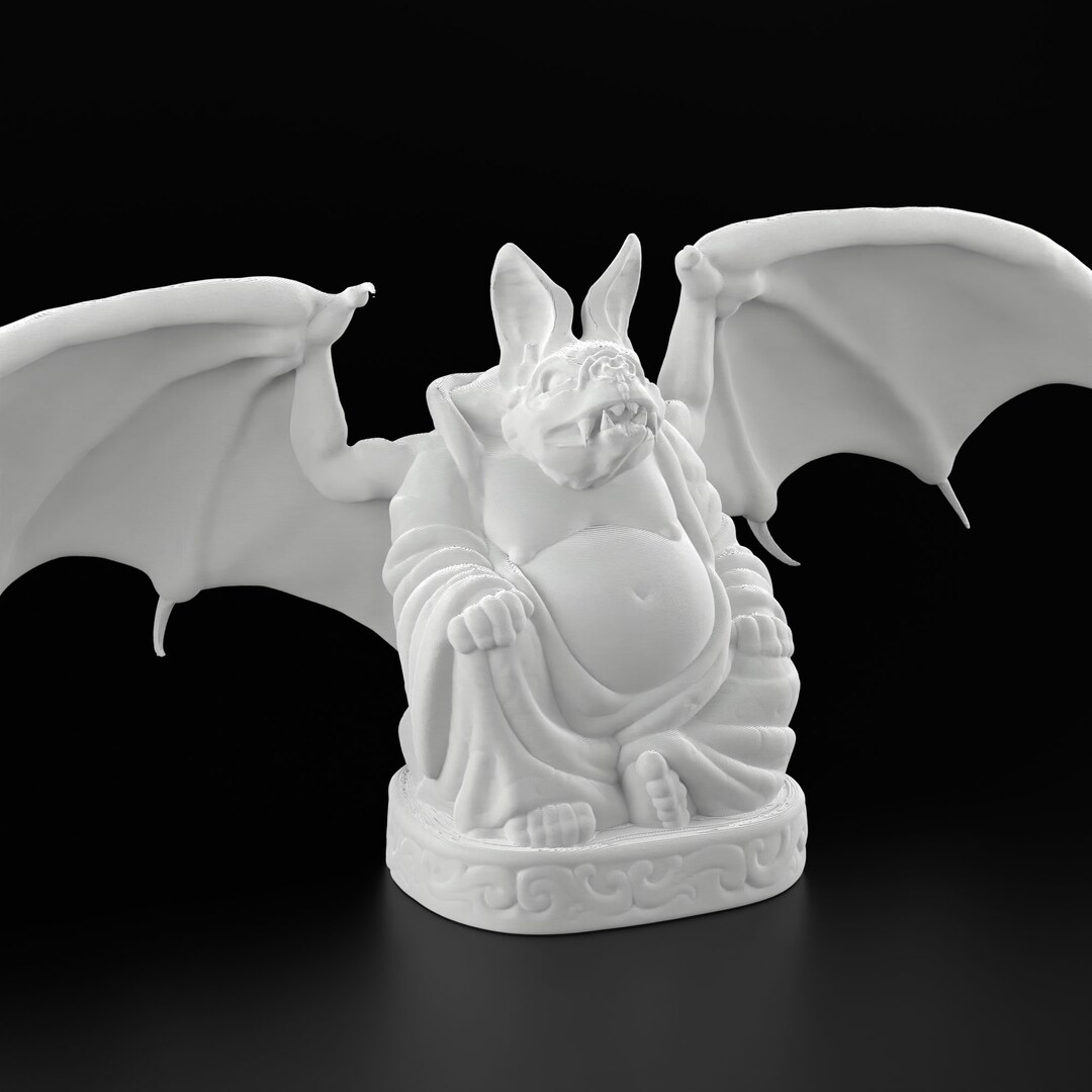 Vampire Bat Buddha Figurine, Multiple Colors, Night Whisperer Decor ...