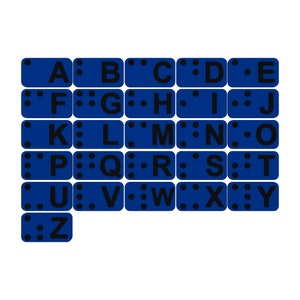 English Braille Alphabet Tiles, Learning Tool for Visually Impaired ...