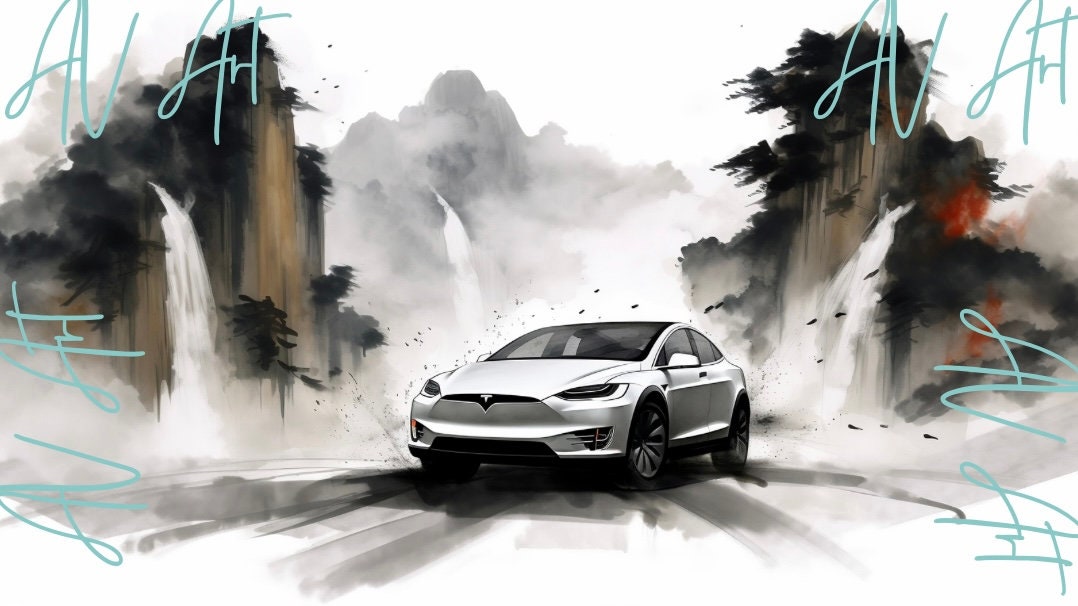 Tesla PNG Digital Wall Art Printable Wall Art Colorful - Etsy