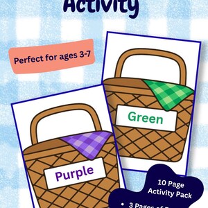 Picnic Color Sorting Activity for Kids | Cut & Paste Printable | Summer ...