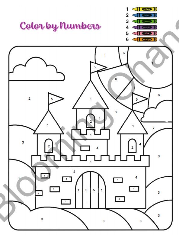 Color by Number Princess/fairytale Worksheets Printable (4 Pack!) - Etsy