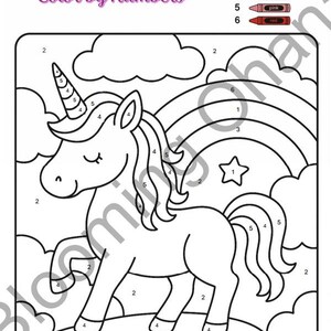 Color by Number Princess/fairytale Worksheets Printable (4 Pack!) - Etsy