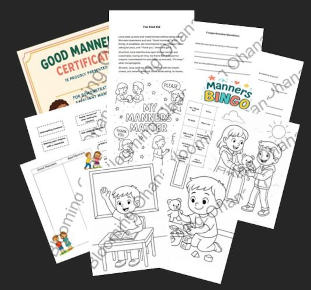 My Manners Matter! Fun Printable Activity Workbook - Etsy
