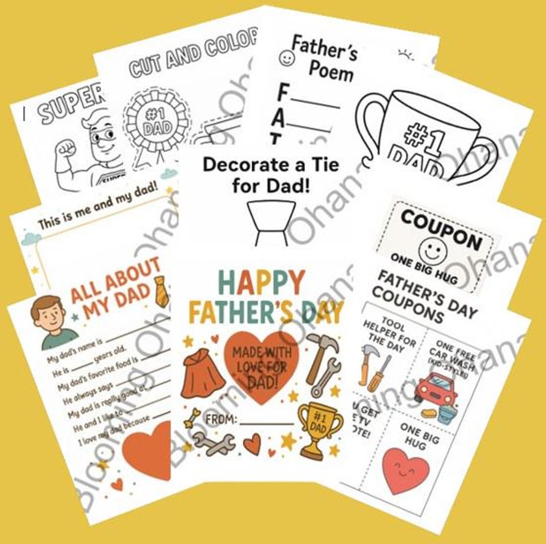 DIY Father's Day Fun: Printable Crafts and Cards for Kids to Surprise ...
