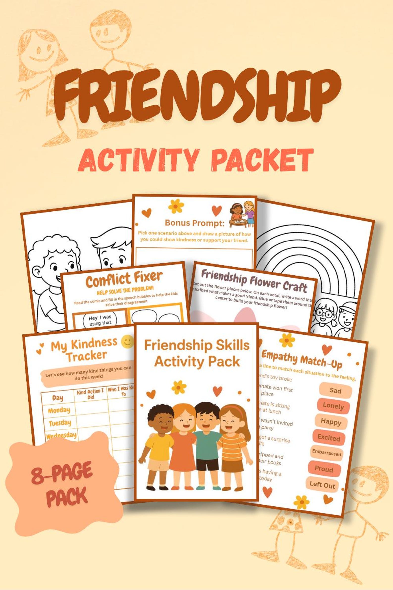 Friendship Activity Pack for Kids | Social Emotional Learning ...