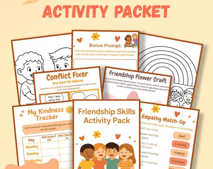 Friendship Activity Pack for Kids | Social Emotional Learning ...