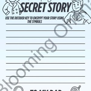 Dad Decoder Key & Secret Story Printable Pack – Plan and Write a Secret ...