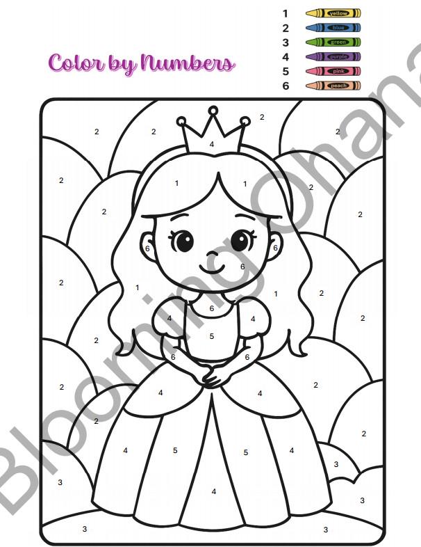 Color by Number Princess/fairytale Worksheets Printable (4 Pack!) - Etsy