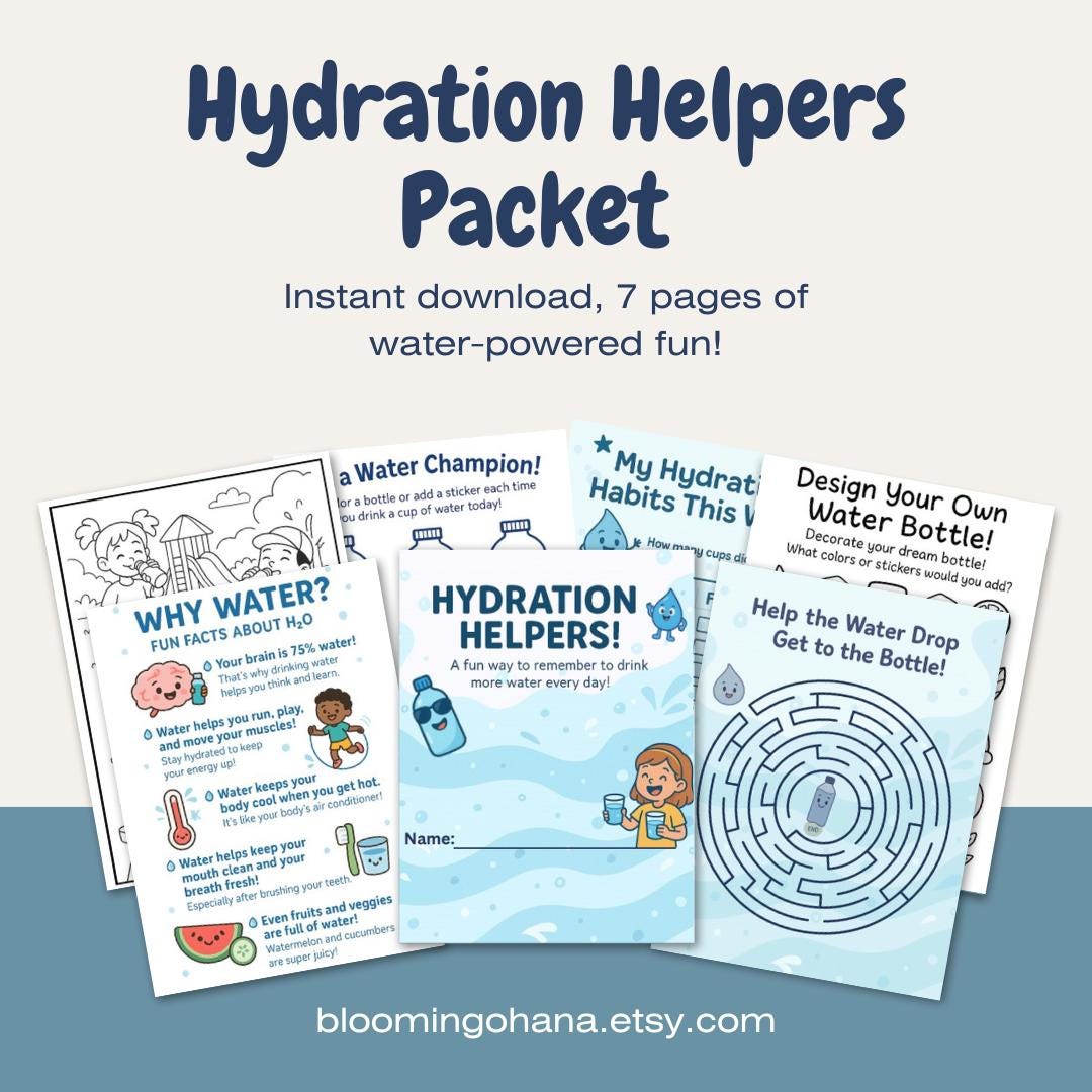 Hydration Helpers Mini Activity Pack | Printable Water Tracker for Kids ...