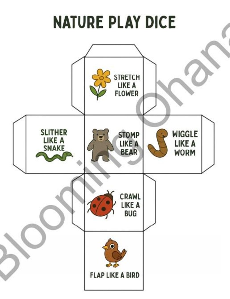 Nature Play Dice for Kids – Printable Outdoor Movement Game | Gross ...