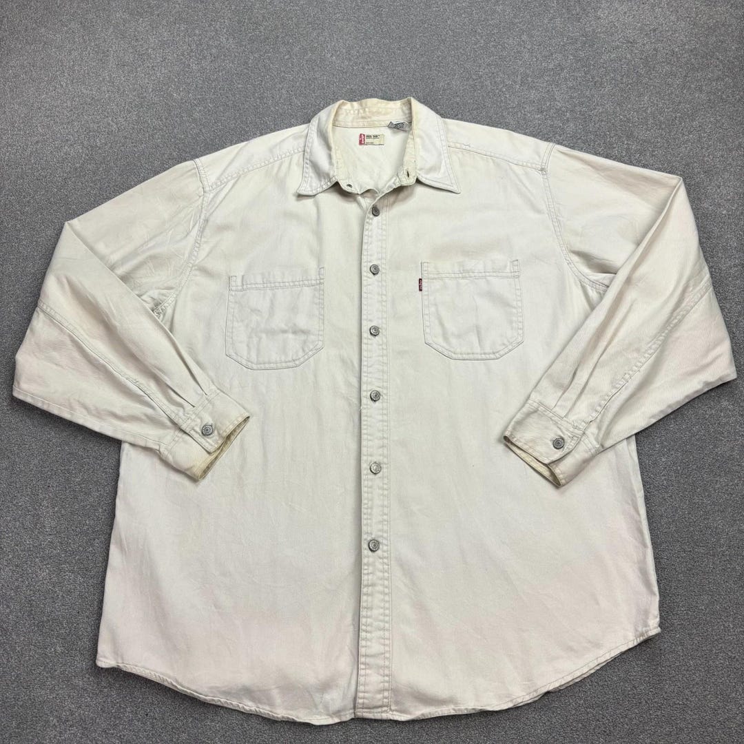 Levis Denim Shirt Adult Large Brown Western Red Tab Rodeo Cowboy Wash ...